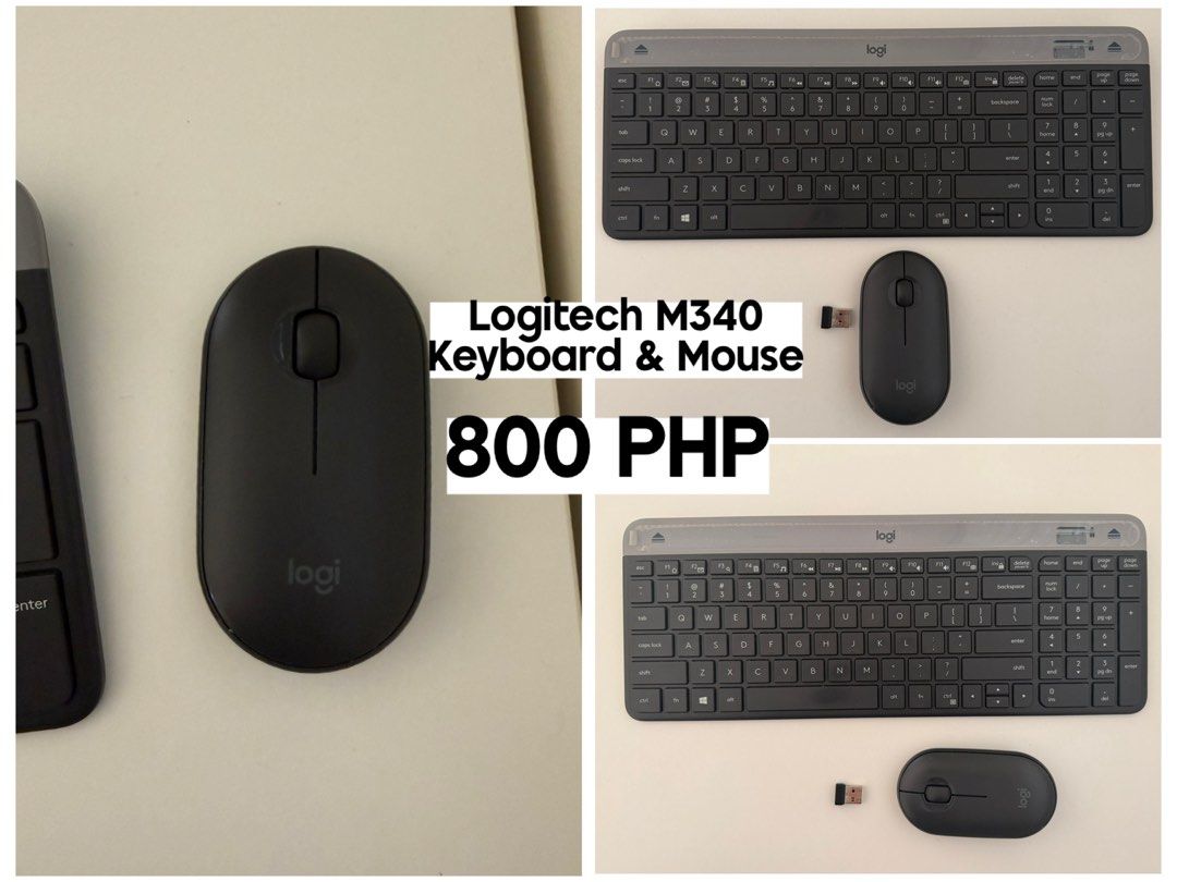 Logitech M340 Wireless Mouse & Keyboard (USB Bluetooth), Computers ...
