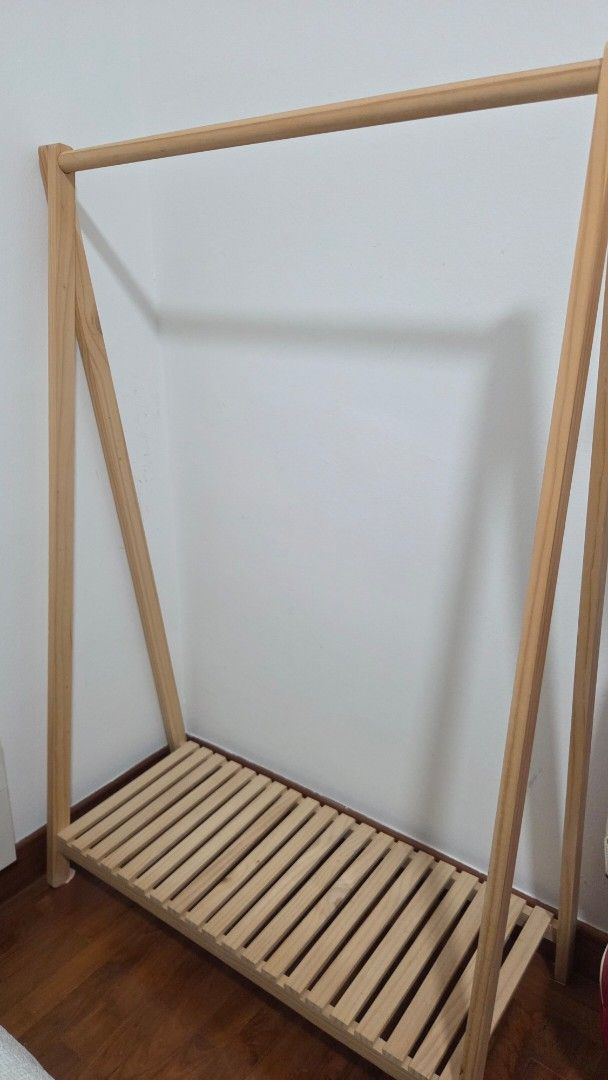 Free Wooden Clothes Rack, Furniture & Home Living, Furniture, Shelves ...