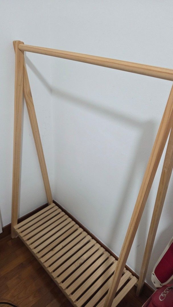 Free Wooden Clothes Rack, Furniture & Home Living, Furniture, Shelves ...