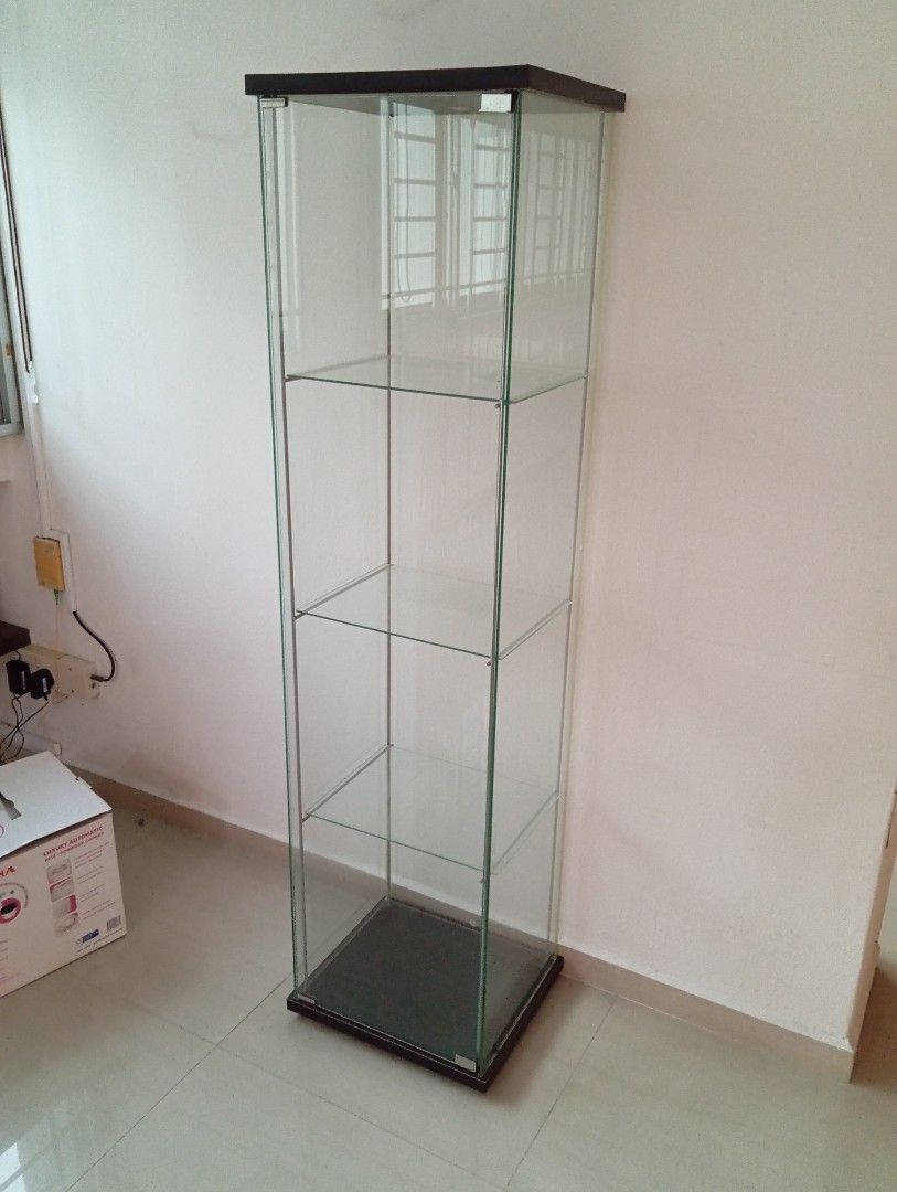 IKEA Detolf Glass Cabinet, Furniture & Home Living, Furniture, Shelves ...