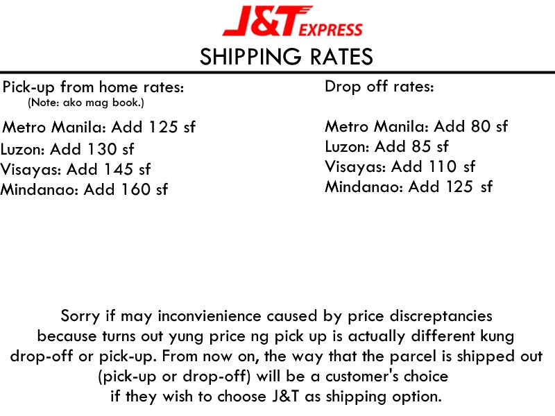 JNT NEW SHIPPING RATES, Announcements on Carousell