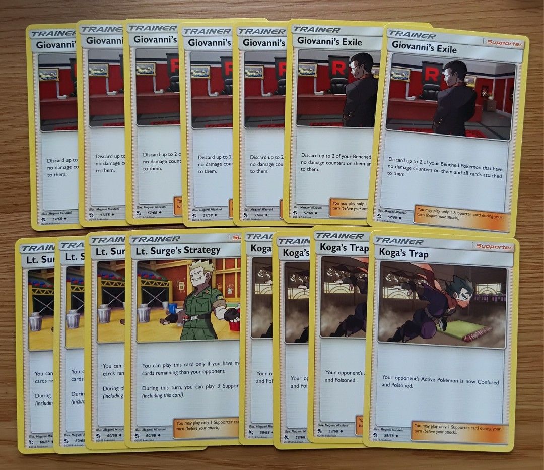 Giovanni Lt Surge Koga Trainer Pokemon Pokémon Cards, Hobbies & Toys ...