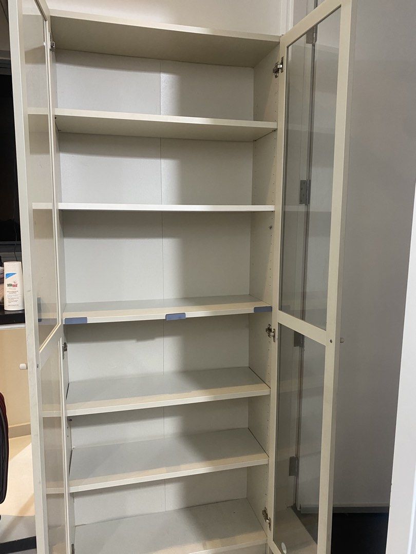 IKEA Display Cabinet with Glass Doors, Furniture & Home Living ...