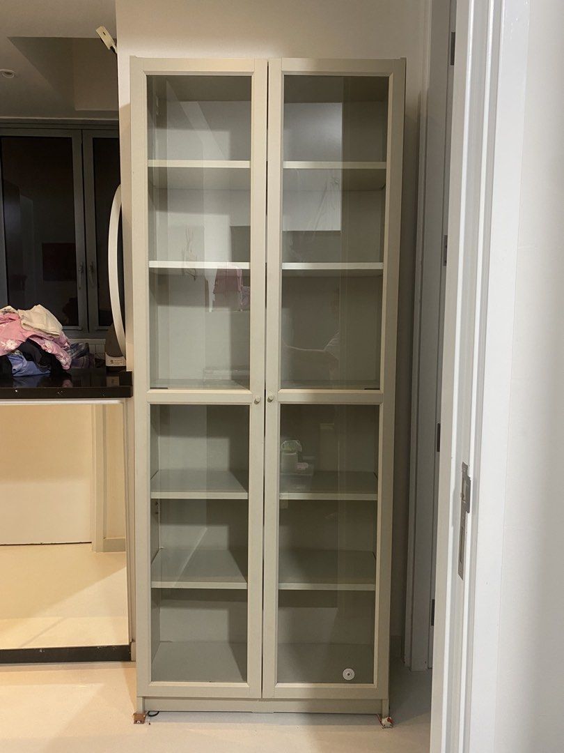 IKEA Display Cabinet with Glass Doors, Furniture & Home Living ...