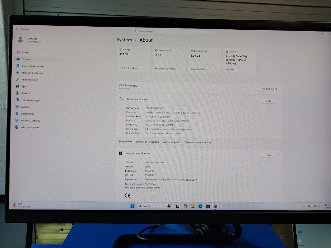 Lenovo All-in-One ( TOUCH SCREEN ), Computers & Tech, Desktops on Carousell