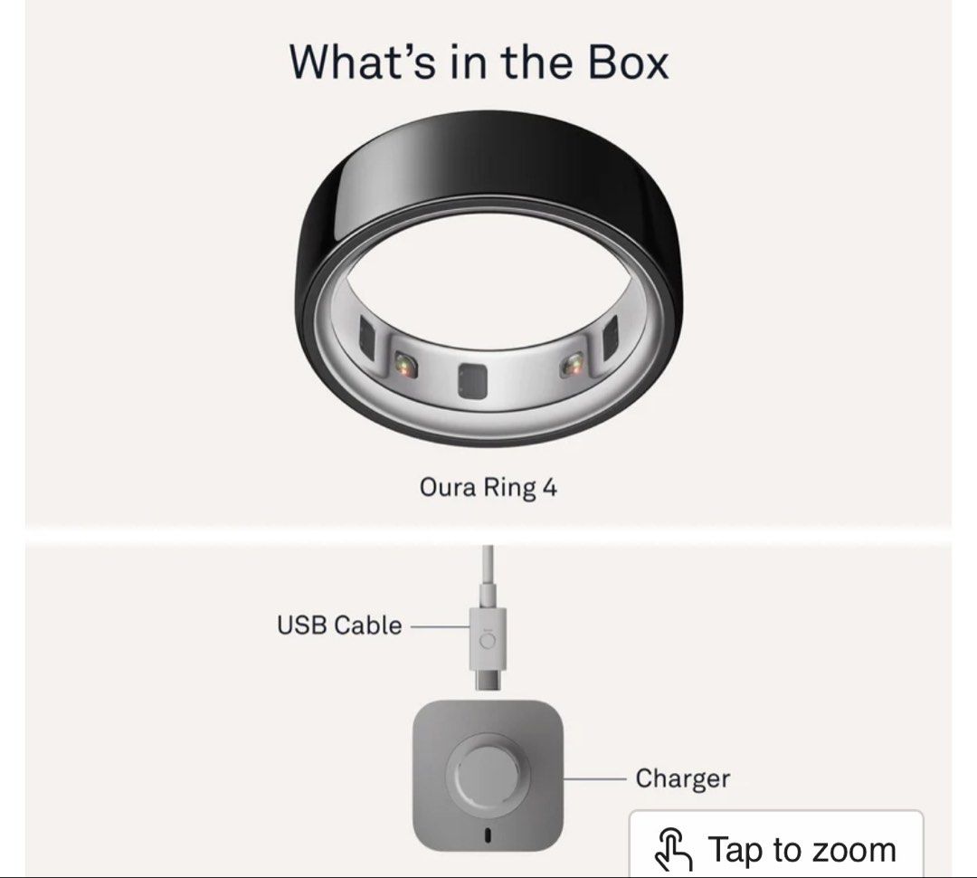 Oura Ring 4 Black Size 13, Health & Nutrition, Health Monitors ...