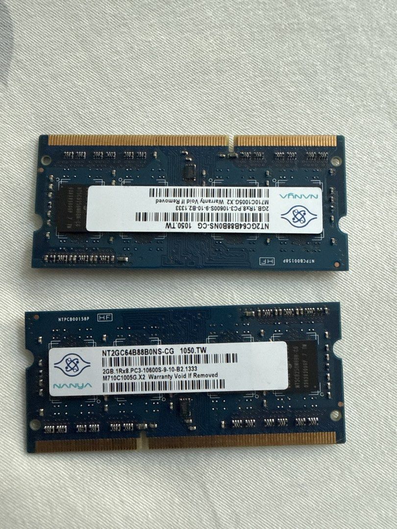 2 x 2GB DDR3 PC3-10600S Laptop RAM, Computers & Tech, Parts ...