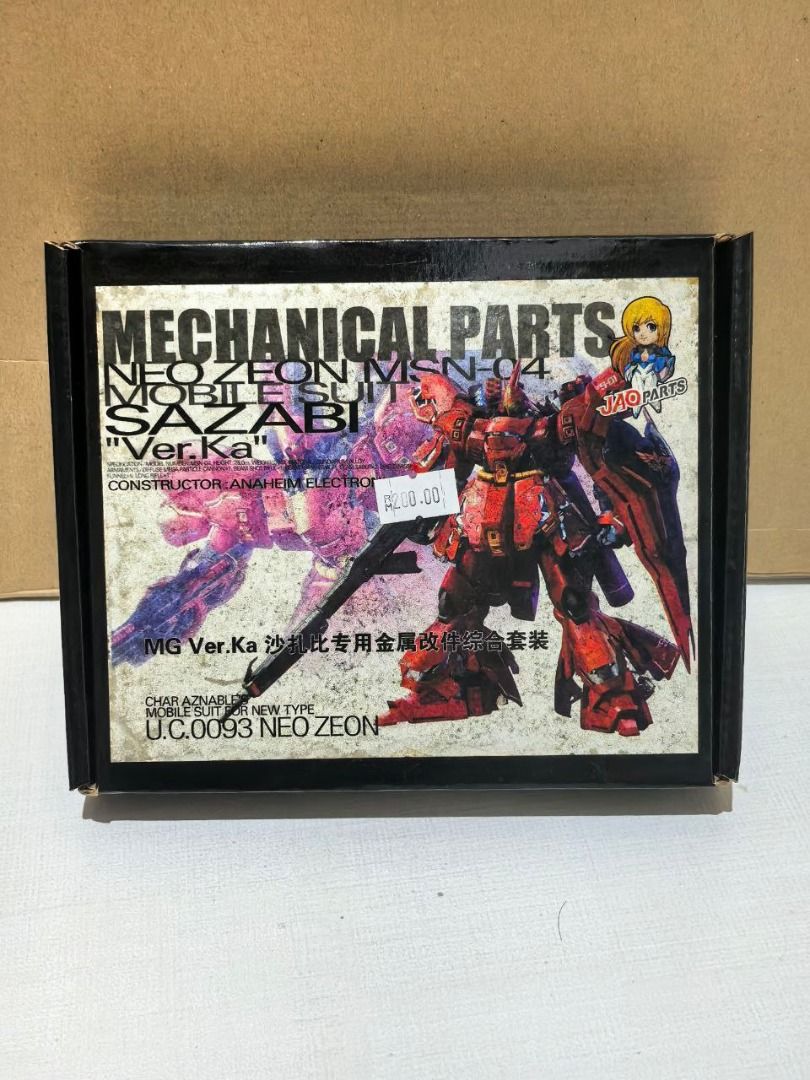 Bandai 1/100 MG MSN-04 SAZABI ver.ka with Mechanical Parts Box Model ...