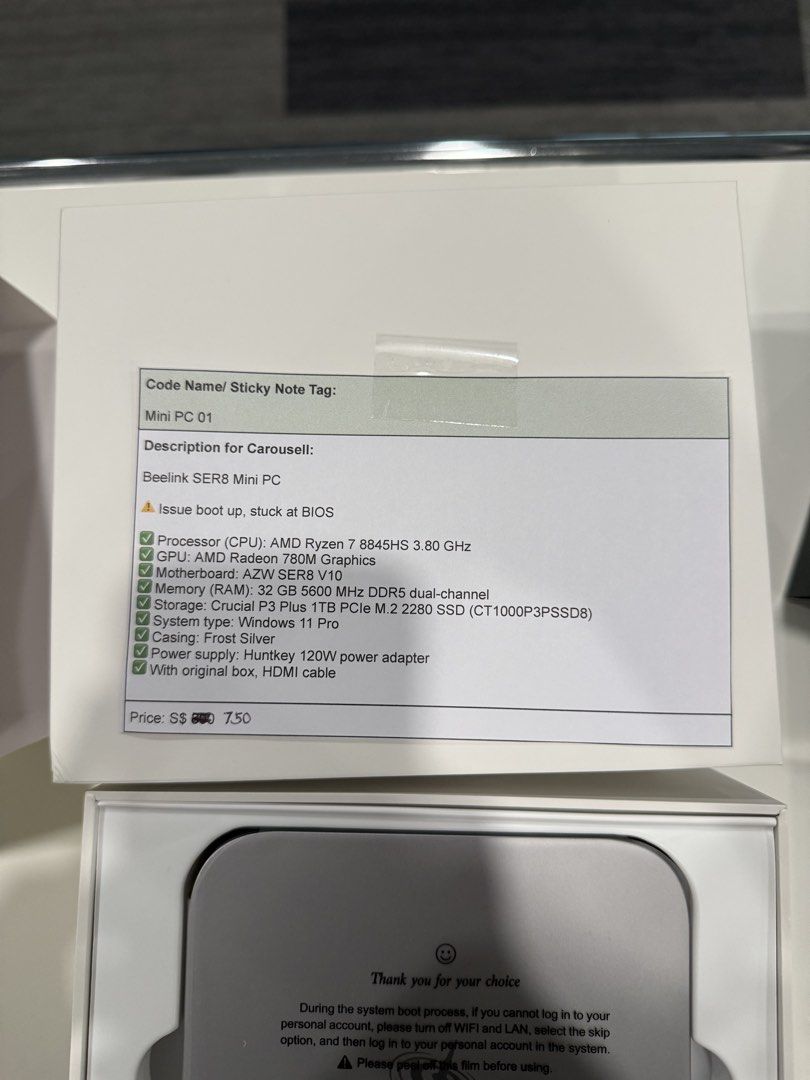 Beelink Ser 8 Mini PC (Silver), Computers & Tech, Desktops on Carousell