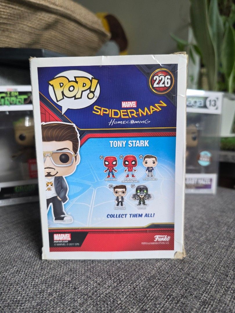 Funko Pop! Marvel Spider-Man Homecoming Tony Stark #226, Hobbies & Toys ...