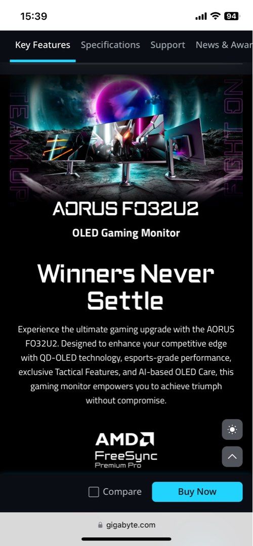 Gigabyte Aorus FO32U2 QD Oled 4k 240hz (x2 units), Computers & Tech ...
