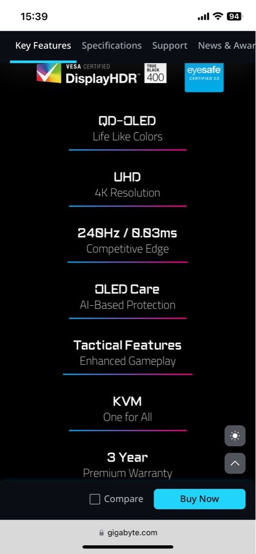 Gigabyte Aorus FO32U2 QD Oled 4k 240hz (x2 units), Computers & Tech ...