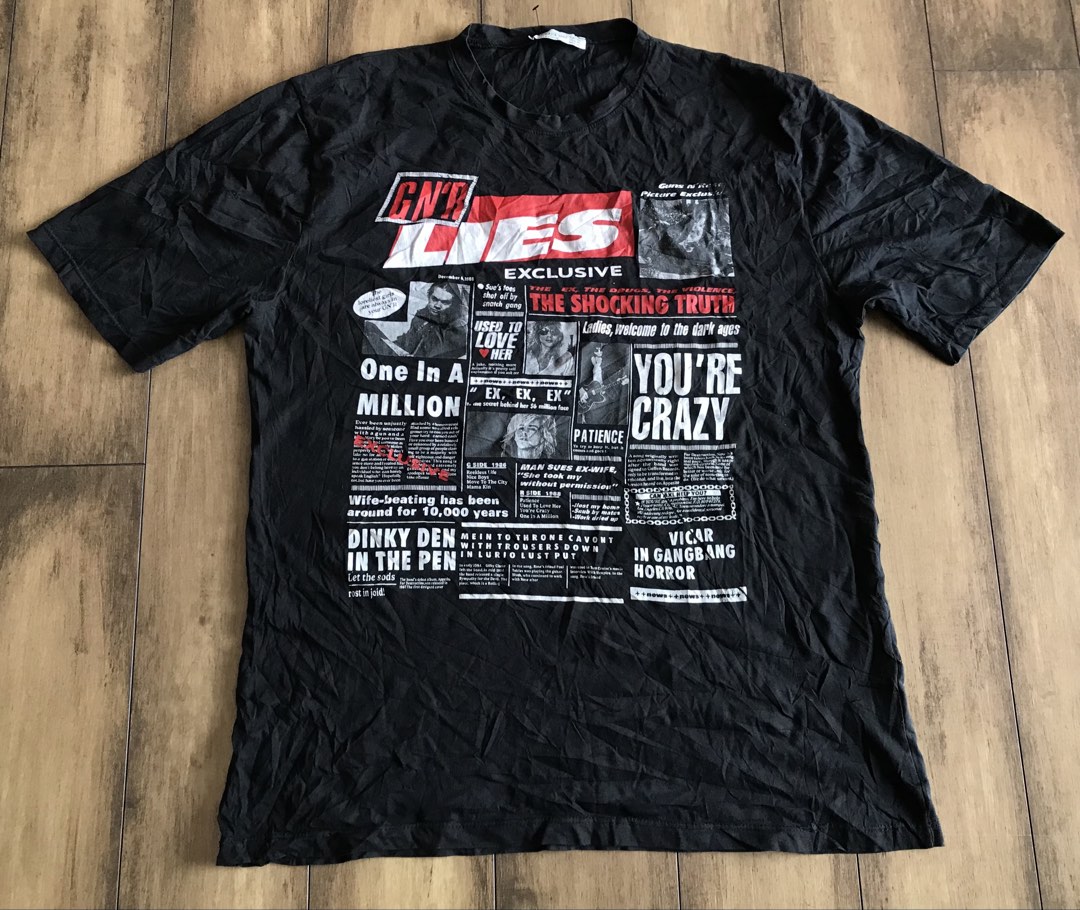Guns n roses promo album GNR lies 1988 shirt, Men's Fashion, Tops ...
