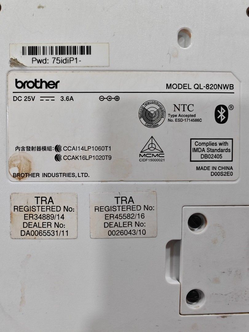 Brother QL-820NWB Label Printer (WiFi + Bluetooth, Thermal), Computers ...