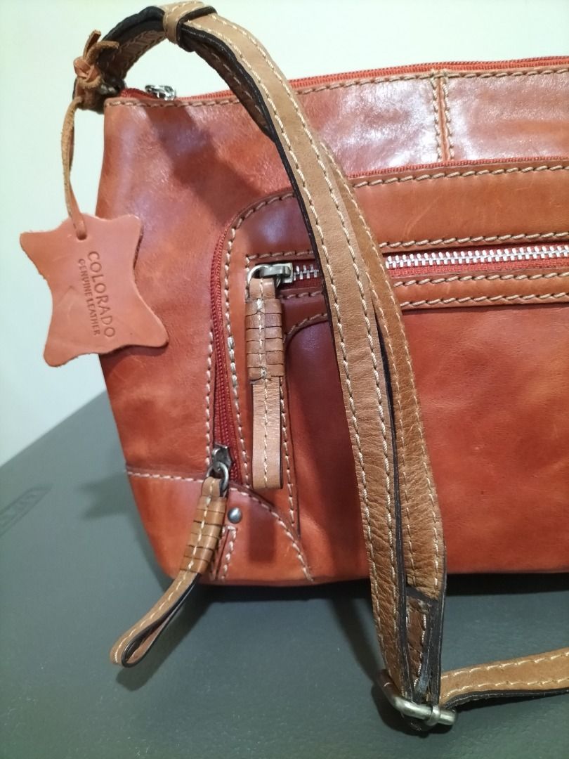 Colorado Women's Leather Crossbody Bag (Classic Tan/Brown finish (W:10 ...