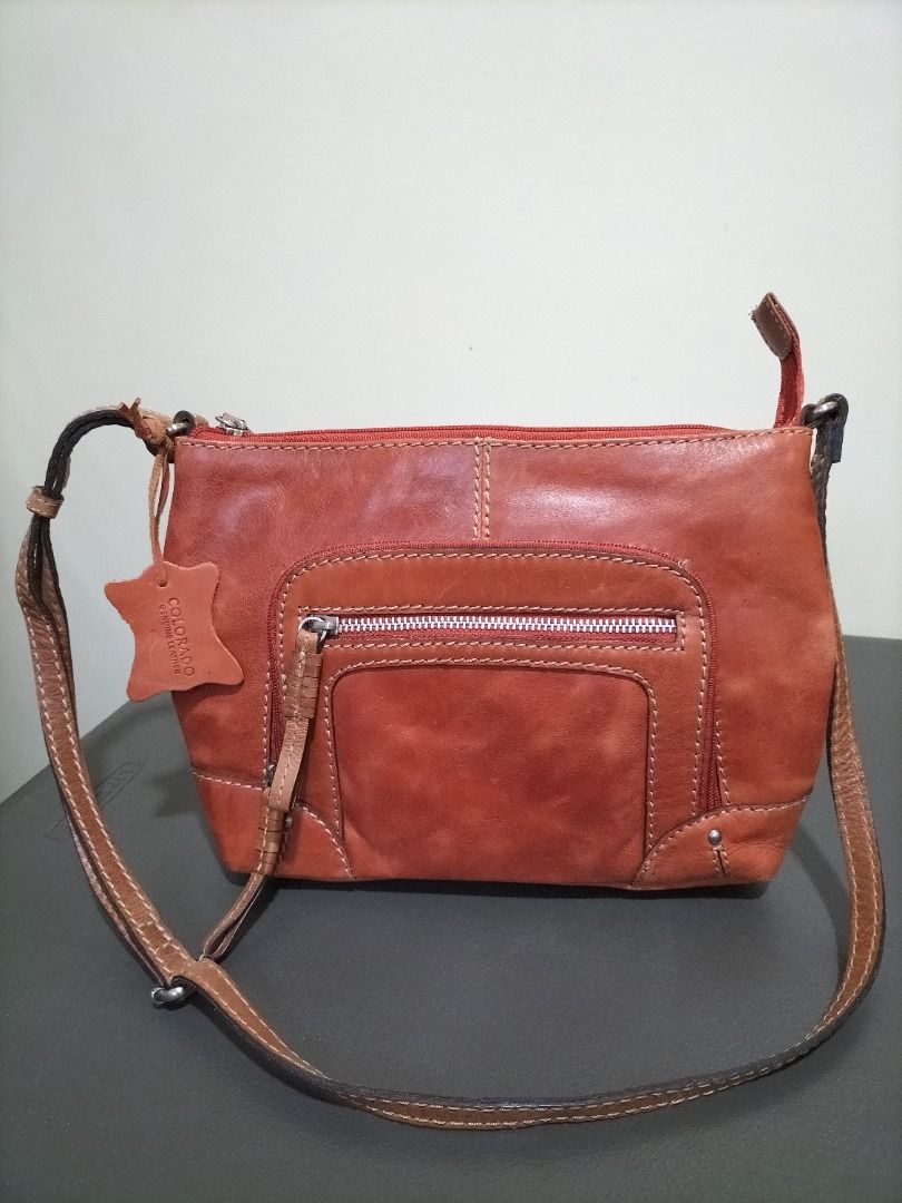 Colorado Women's Leather Crossbody Bag (Classic Tan/Brown finish (W:10 ...