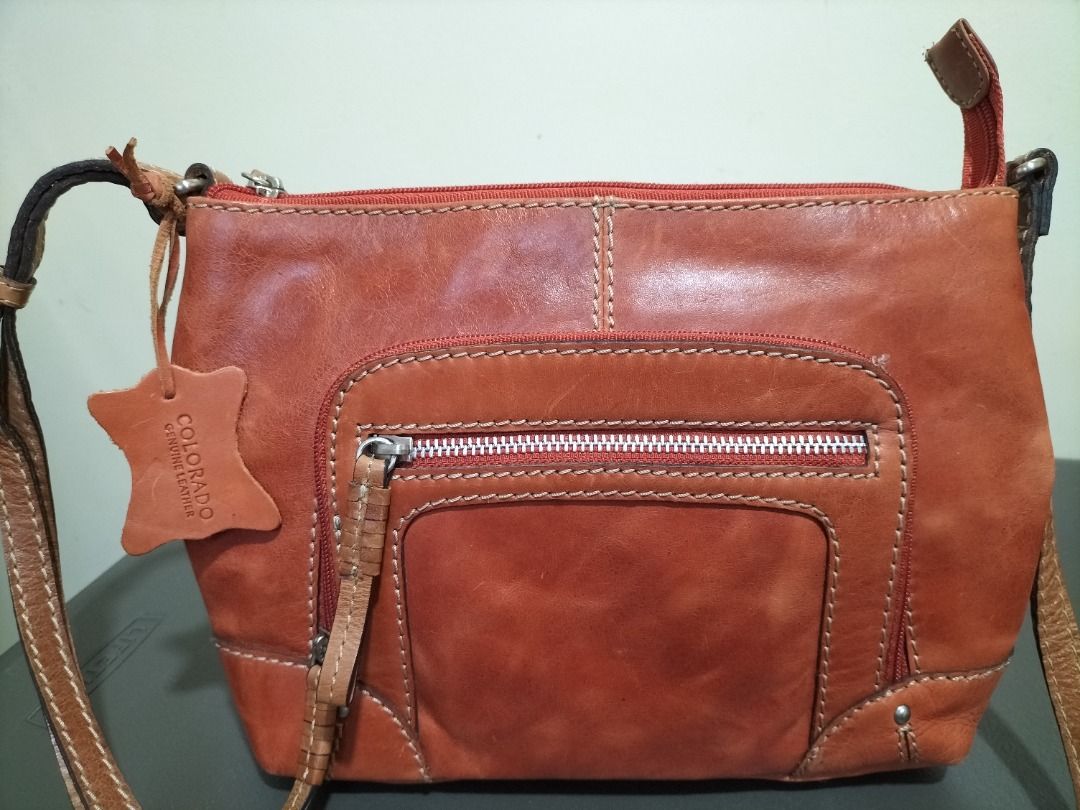 Colorado Women's Leather Crossbody Bag (Classic Tan/Brown finish (W:10 ...