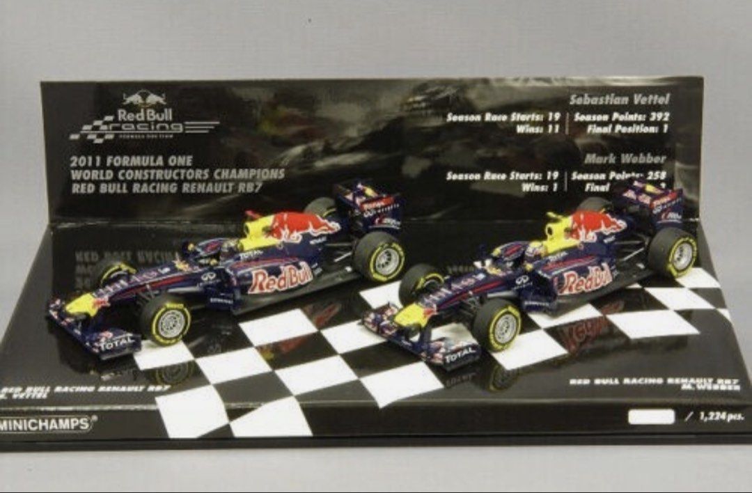 Sebastian Vettel/Mark Webber Minichamps Red Bull Racing Renault RB7 1/ ...