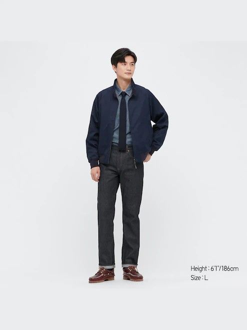 Uniqlo Navy Harrington Jacket, Men's Fashion, Coats, Jackets and ...