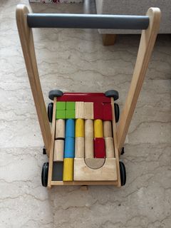 Wooden Alphabet Blocks Pull Along Toy, Babies & Kids, Infant Playtime ...