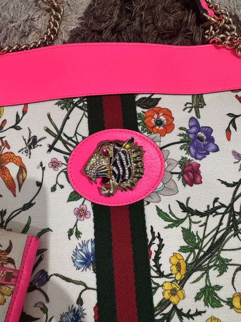 Gucci Floral Tote Bag with Pouch, Luxury, Bags & Wallets on Carousell