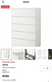 IKEA MALM Chest of 2 Drawers, White, Furniture & Home Living, Furniture ...