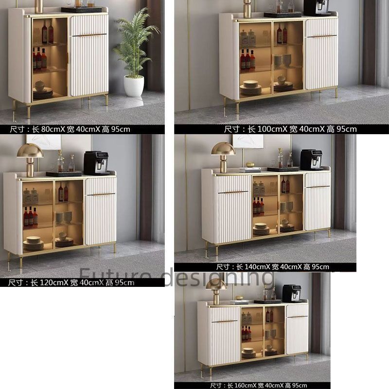 Side Cabinet🏆🏆Sintered Stone Living Room Side Cabinet/Tempered Glass ...