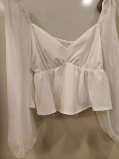 White Top, Women's Fashion, Tops, Blouses on Carousell