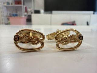 Gold Motif Design Cufflink, Men's Fashion, Watches & Accessories, Cuff ...