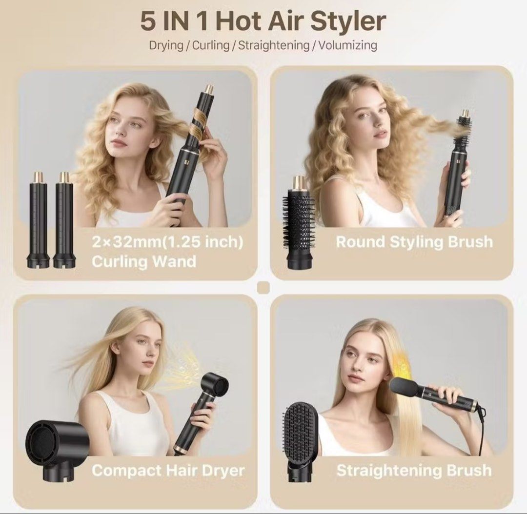 5-in-1 Hot Air Styler, Beauty & Personal Care, Hair on Carousell