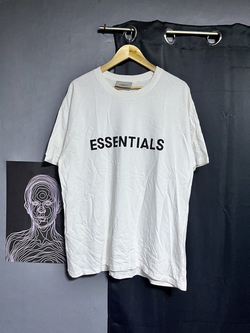 Essentials Fear of God White T-shirt, Men's Fashion, Tops & Sets ...