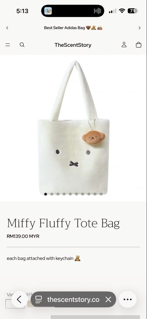 Miffy Fluffy Tote Bag, Women's Fashion, Bags & Wallets, Tote Bags on ...