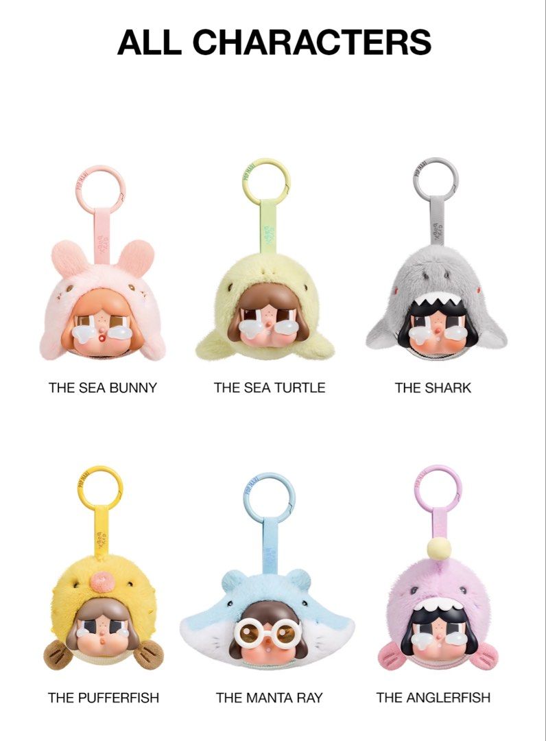 Authentic popmart crybaby cry me an ocean series vinyl plush pendant ...