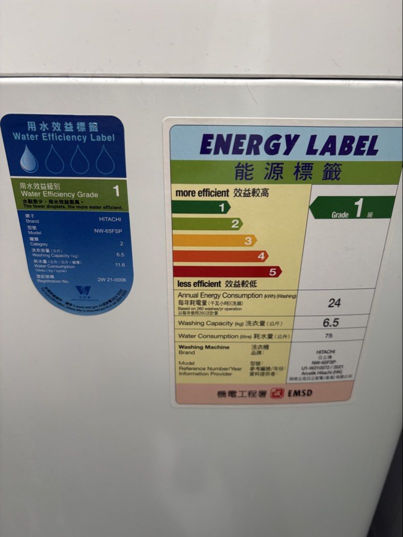 Hitachi 窄 日式洗衣機 高水位, 家庭電器, 洗衣機及乾衣機 - Carousell