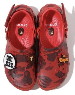 BAPE x Crocs Echo Clog Red Camo, Men's Fashion, Footwear, Flipflops and ...