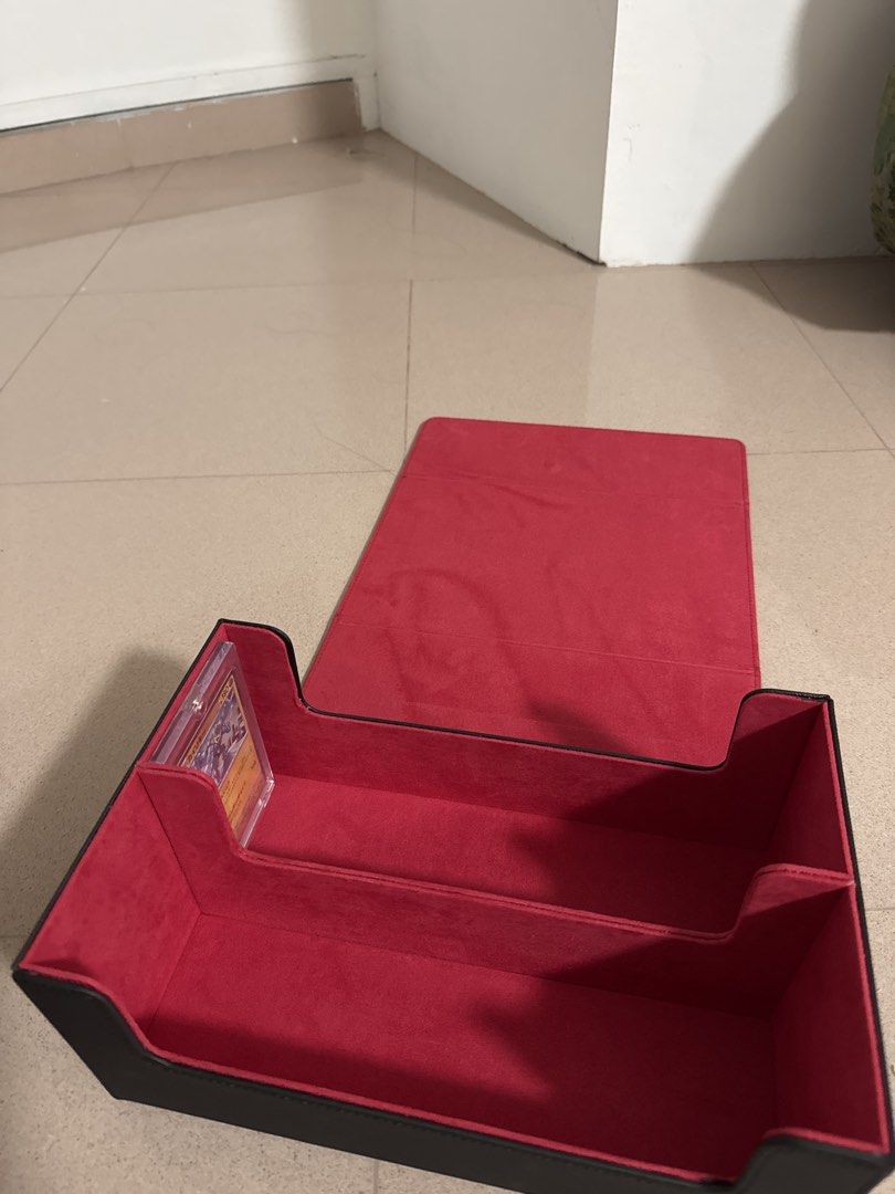 Black Card Storage Box with Red Interior, Hobbies & Toys, Toys & Games ...