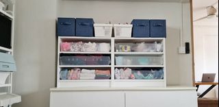 White 6-Drawer Storage Cabinet with Wheels, Furniture & Home Living ...