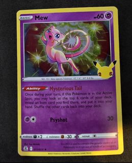 25th anniversary celebrations Mew pokemon card, Hobbies & Toys, Toys ...