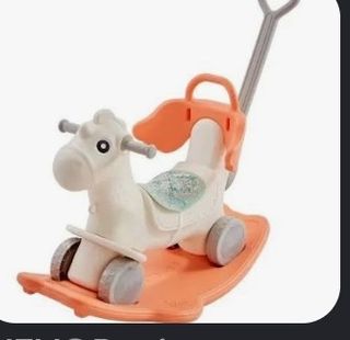 Pink Ride-on Horse with Push Handle, Babies & Kids, Infant Playtime on ...