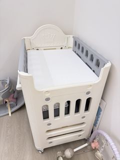 Baby crib & Diaper changing table, Babies & Kids, Baby Nursery & Kids ...