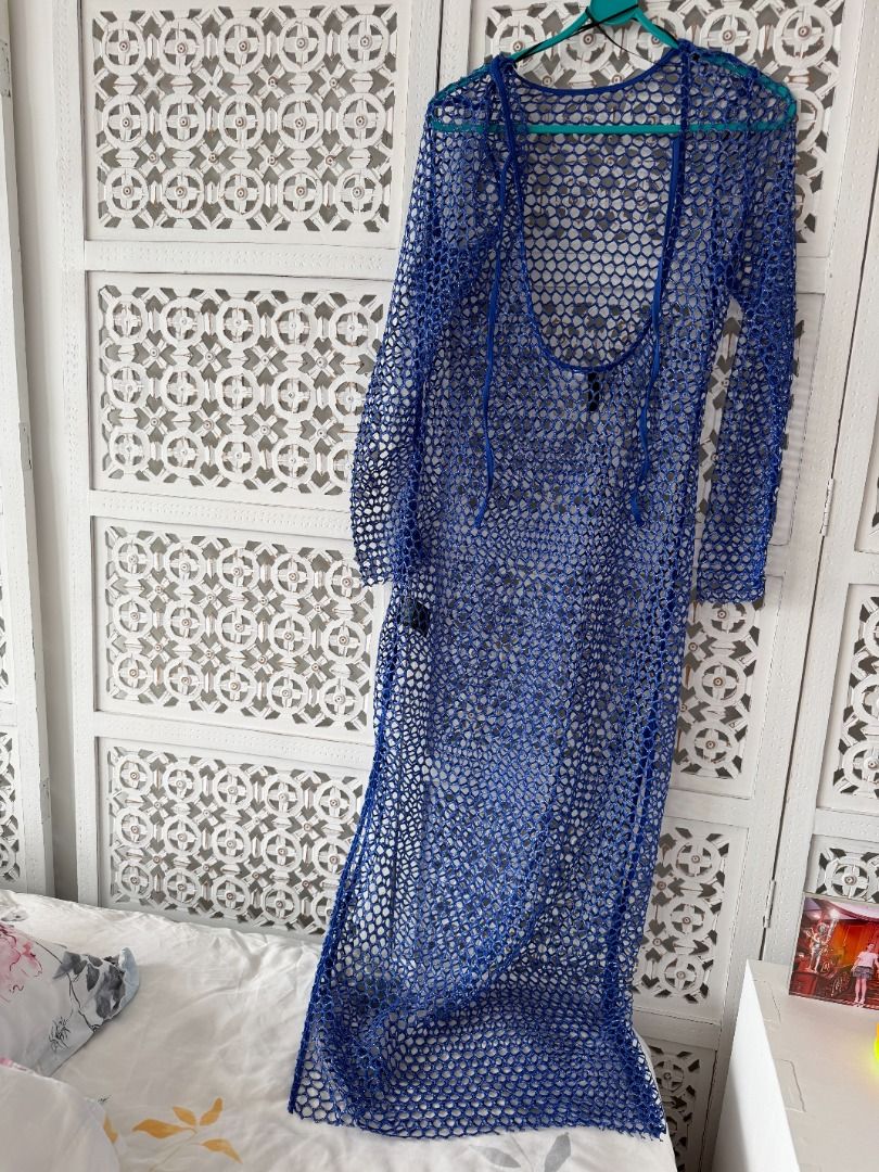 H&M Divided Blue Mesh Dress - Size M, Women's Fashion, Dresses & Sets ...
