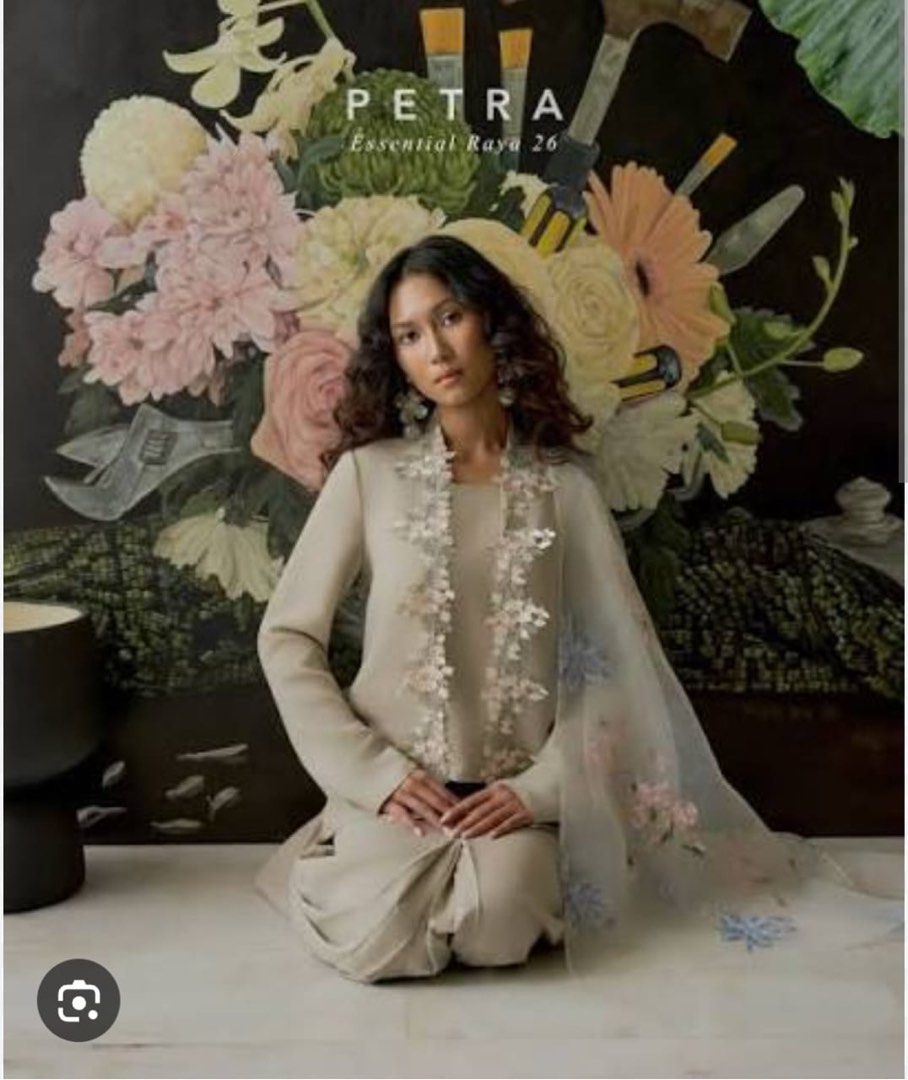 PETRA 2026 kebaya with sulam kerawang + organza shawl, Women's Fashion ...