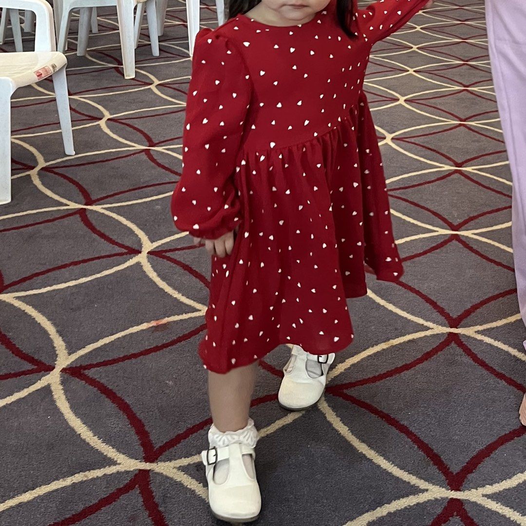 Red heart print dress for kids, Babies & Kids, Babies & Kids Fashion on ...