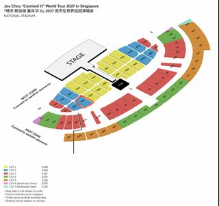Jay Chou Carnival II World Tour 2027 Singapore - Cat 1, Tickets ...