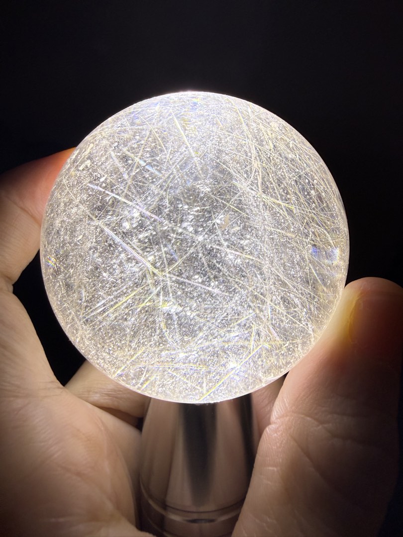 Silver Rutilated Sphere, Women's Fashion, Jewelry & Organisers ...