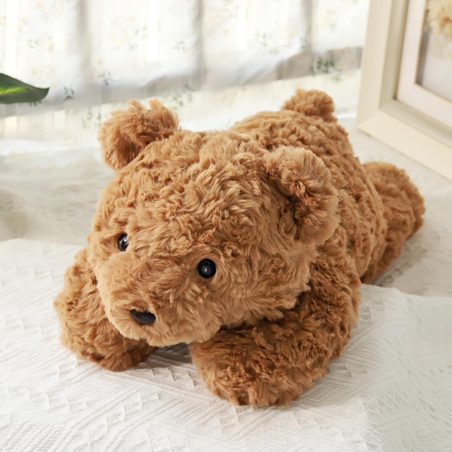20.5" Soft Weighted Bear Stuffed Animal, Sturdy and Fluffy Brown Bear ...