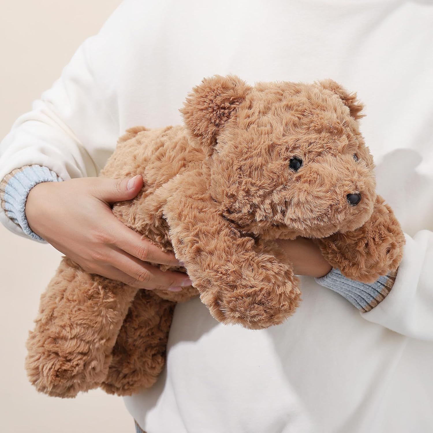 20.5" Soft Weighted Bear Stuffed Animal, Sturdy and Fluffy Brown Bear ...