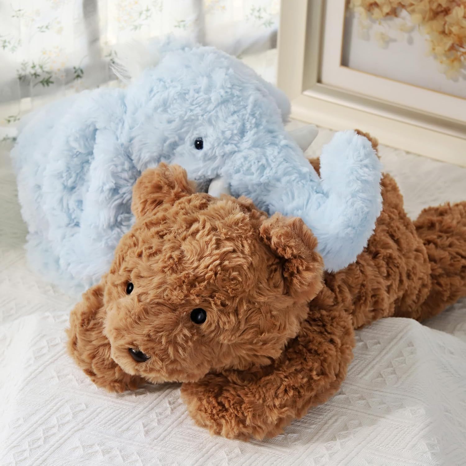 20.5" Soft Weighted Bear Stuffed Animal, Sturdy and Fluffy Brown Bear ...