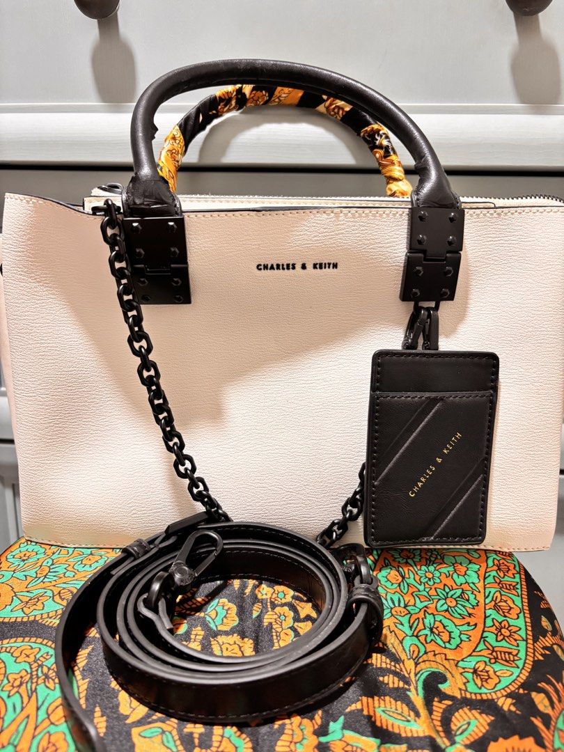 Charles & Keith Handbag with Scarf Handle, Women's Fashion, Bags ...