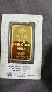 50g 999.9 Fine Gold Bar, Hobbies & Toys, Memorabilia & Collectibles ...